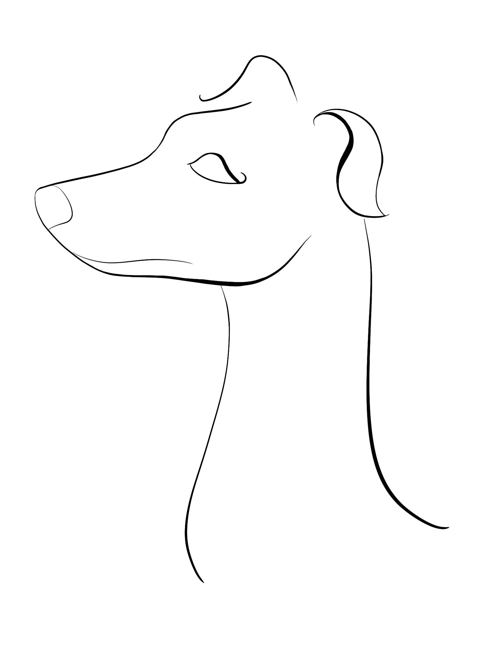 Whippet Line Drawing Digital Download | Etsy