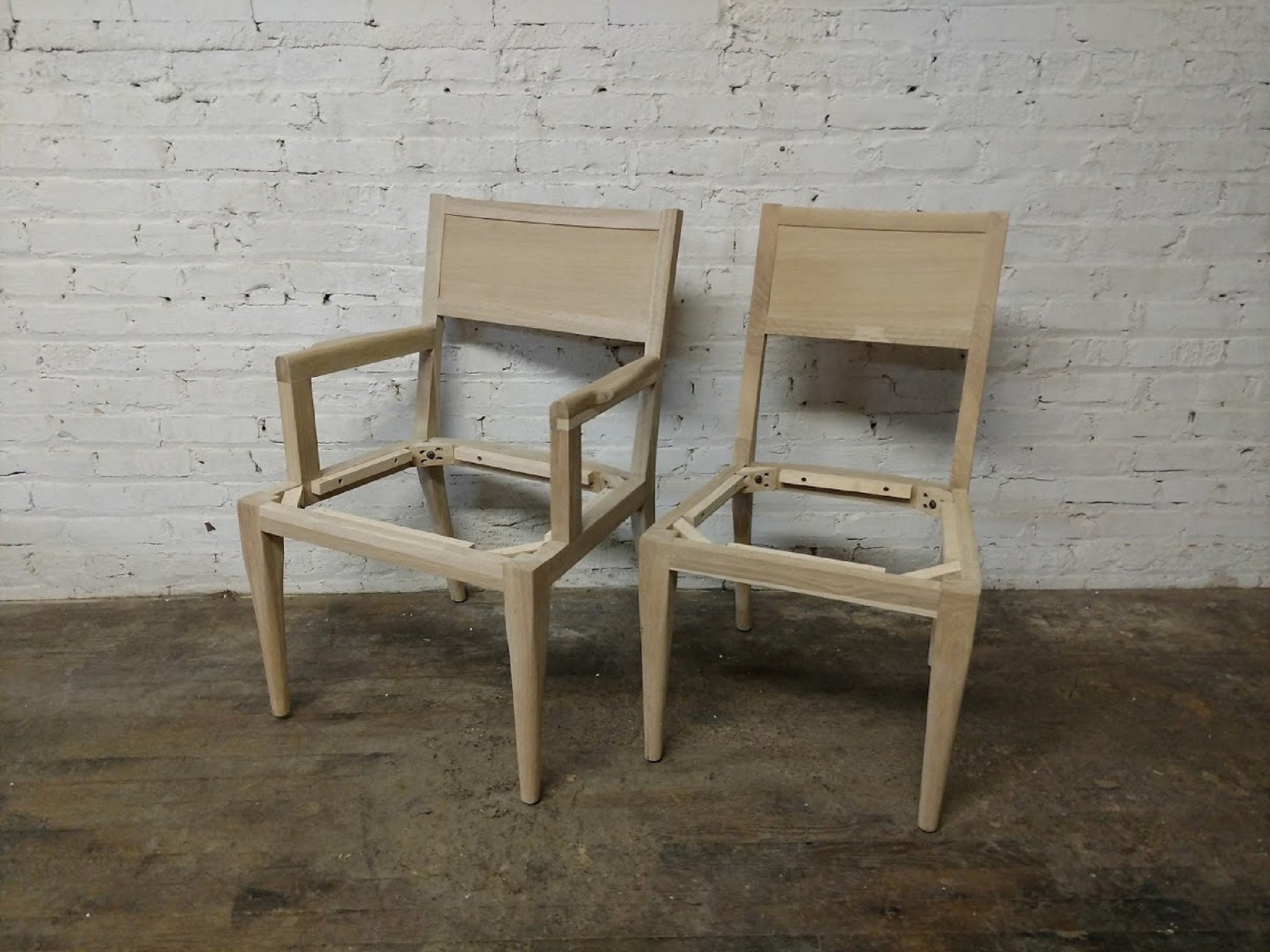 Raw Solid Back Dining Chair Frames Vanguard Furniture Set of 6 ...