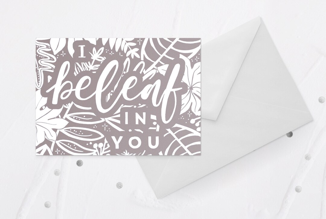 I Beleaf in You Nature Jungle Forest Motivational A6 Art Print Postcard ...