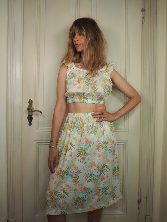 Vintage top and skirt, vintage reworked, two piece, h… - Gem