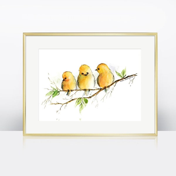 Yellow Bird Print - Etsy