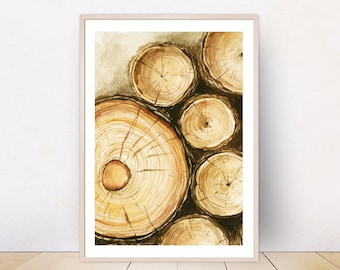 Tree Trunks Painting - Etsy