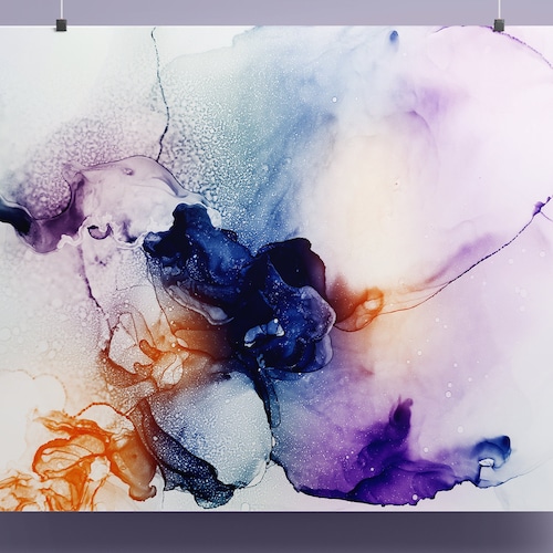 Alcohol Ink Abstract Art Alcohol Ink Print Blue Digital - Etsy