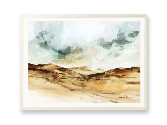 Abstract Desert Landscape Printable Wall Art Watercolor - Etsy