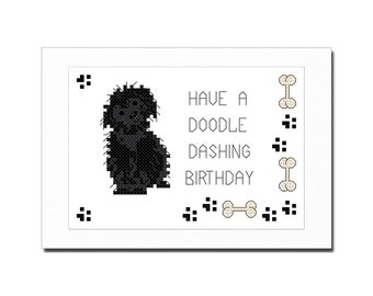 Cross Stitch Pattern Cavapoo Cockerpoo Doodle Birthday | Etsy