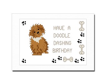 Cross Stitch Pattern Cavapoo Cockerpoo Doodle Birthday | Etsy