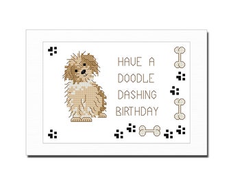 Cross Stitch Pattern Cavapoo Cockerpoo Doodle Birthday | Etsy