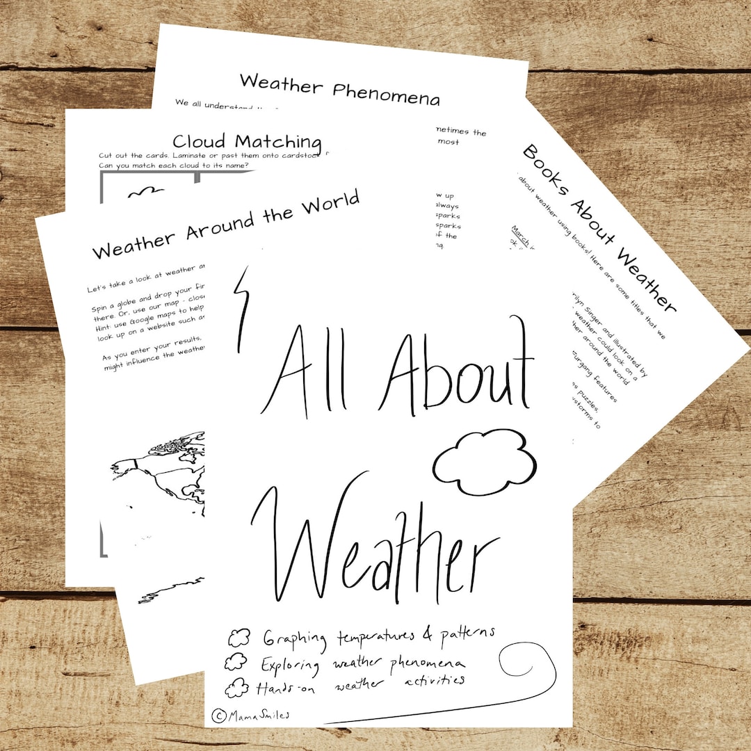 Weather Science Unit for Kids - Digital Download - Etsy