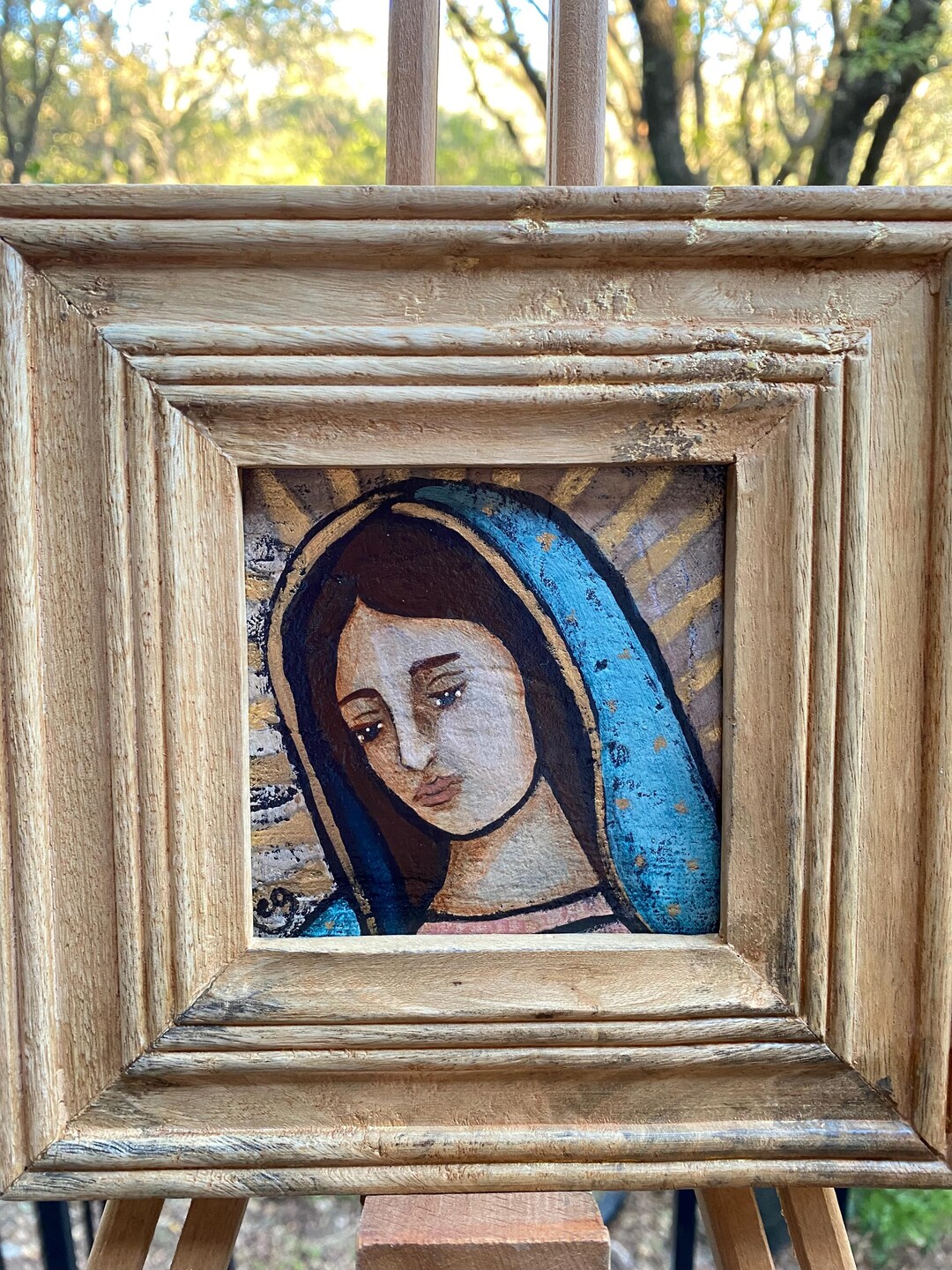 Rustic Framed Our Lady of Guadalupe Icon: Sacred Art by Cindy Grosch - Etsy