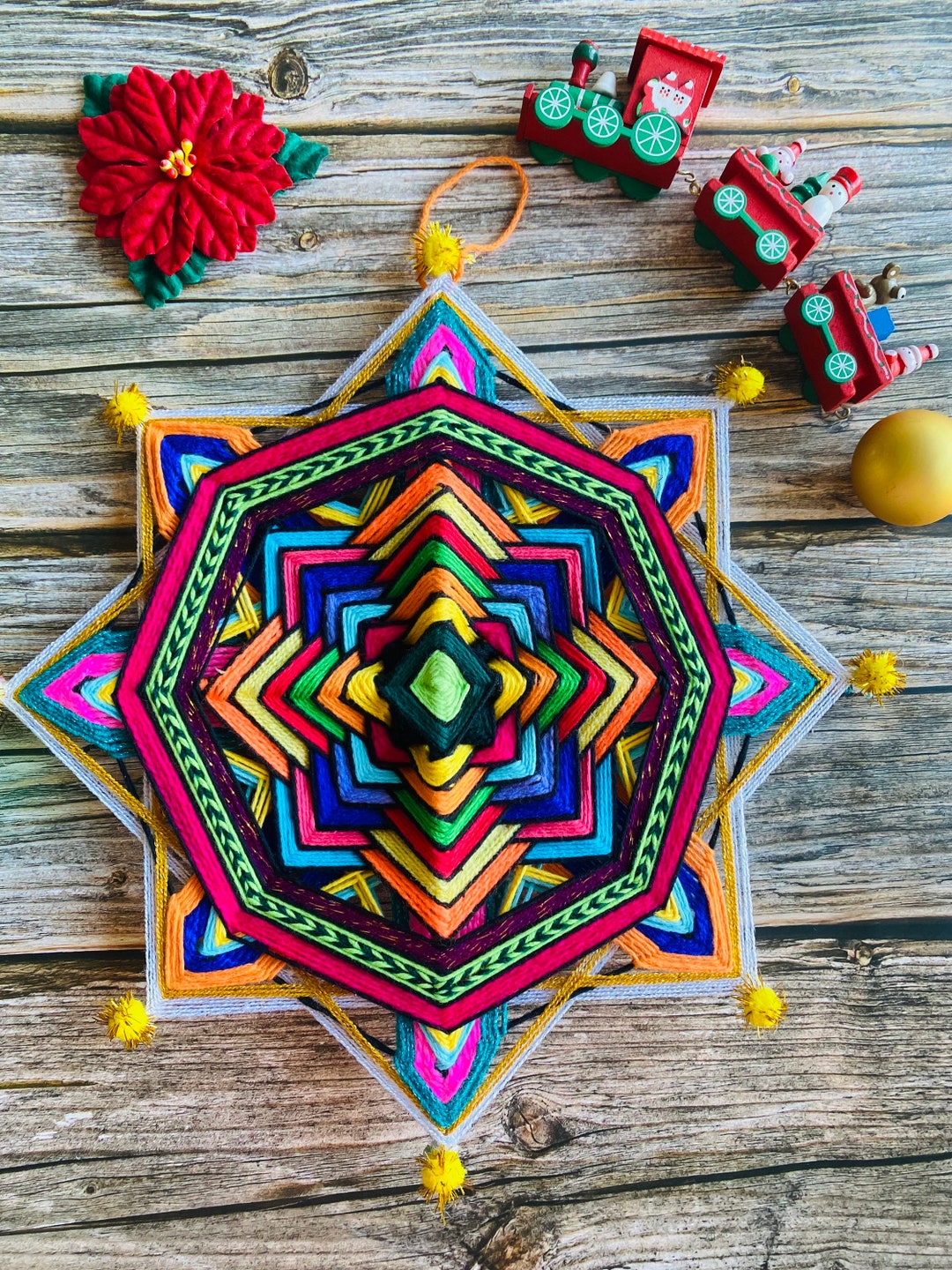 Mandala tejida o estrella del árbol de Navidad - Etsy España