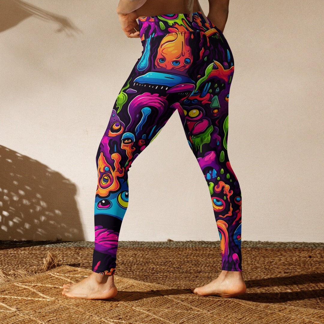 Abstract Alien Leggings / Sci-fi Style Pants Alien Yoga - Etsy