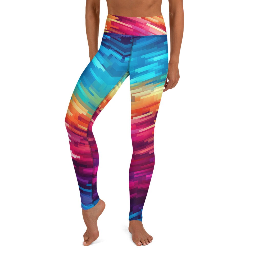 Vibrant Pixel Leggings / Pixel Art Tights Arcade Style - Etsy