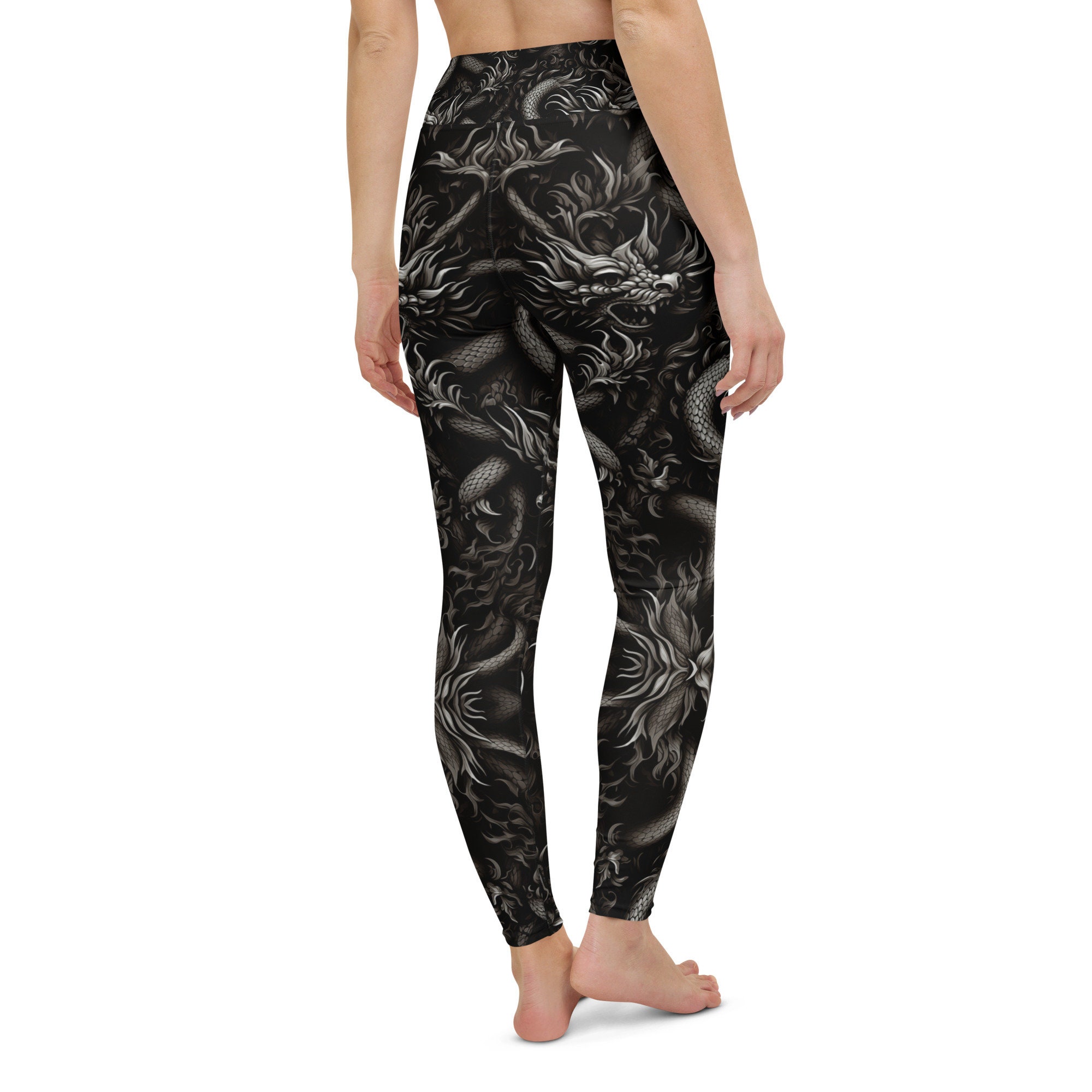 Dark Dragon Leggings / Mythology Theme Leggings Magic Dragon - Etsy