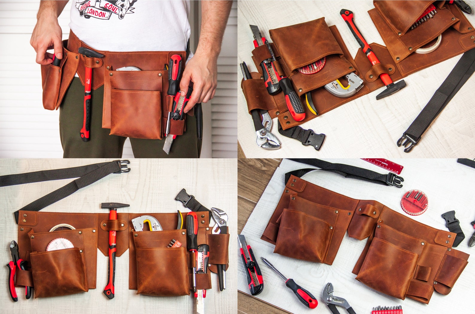 Leather Tool Belt Menleather Tool Belt Carpenterleather Tool - Etsy