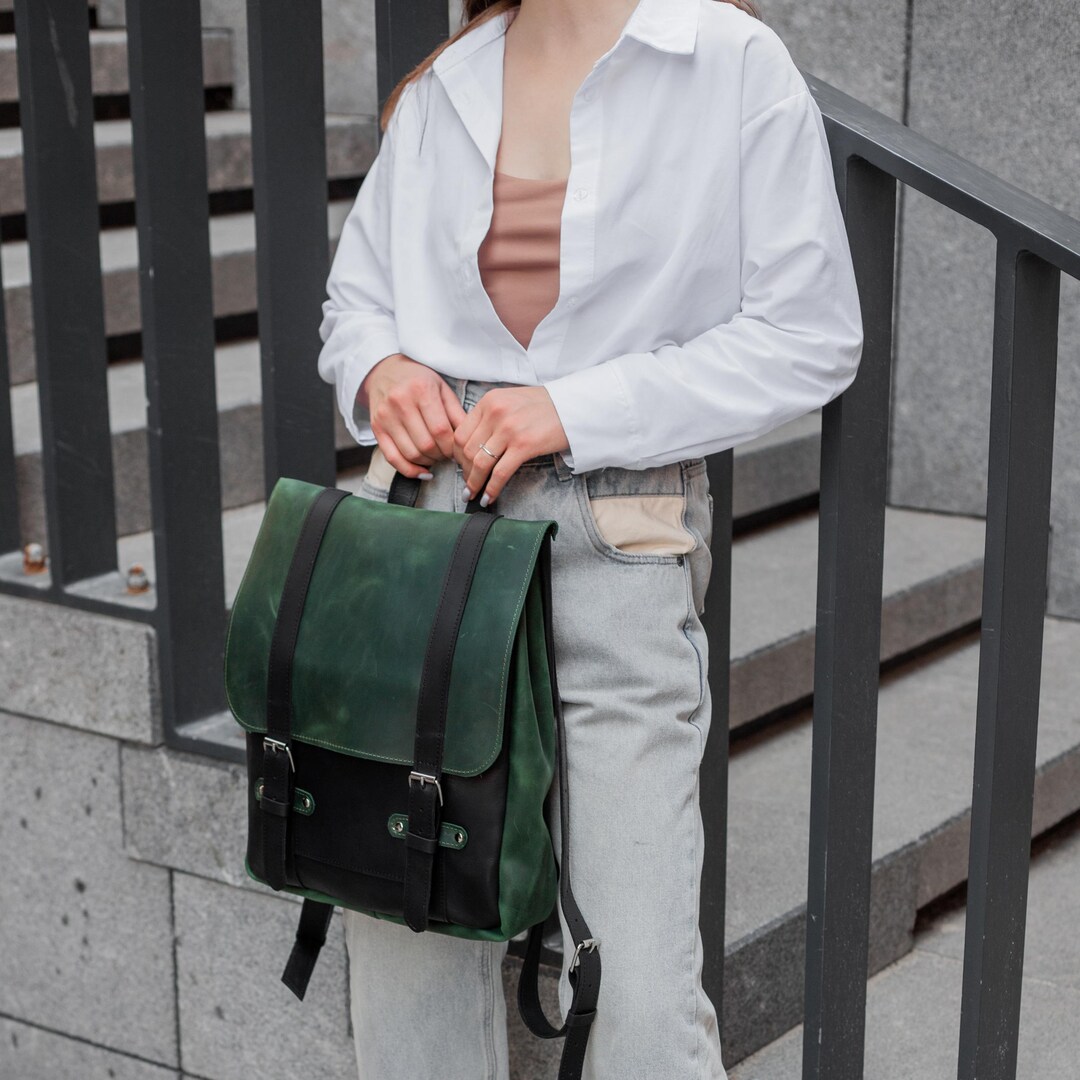 Leather Satchel Backpack, Laptop Backpack 15.6, Womens Backpacks for ...