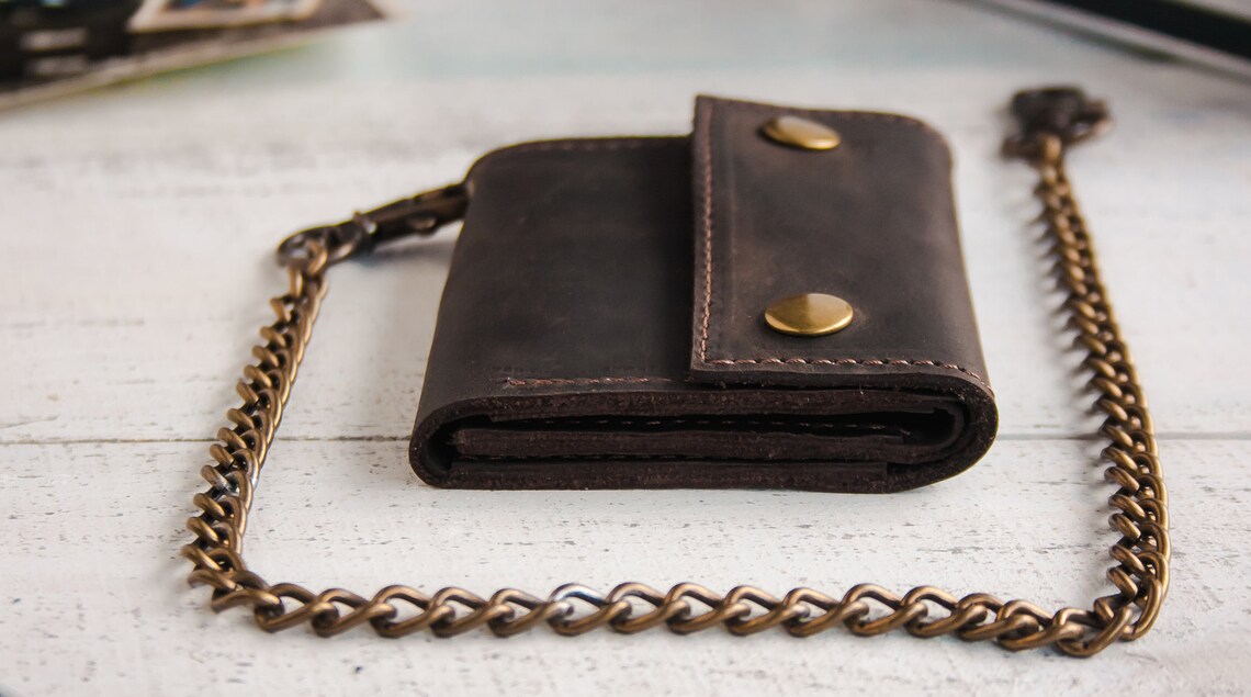 Mens Wallet With Chain Mens Chain Wallet Biker Wallet - Etsy