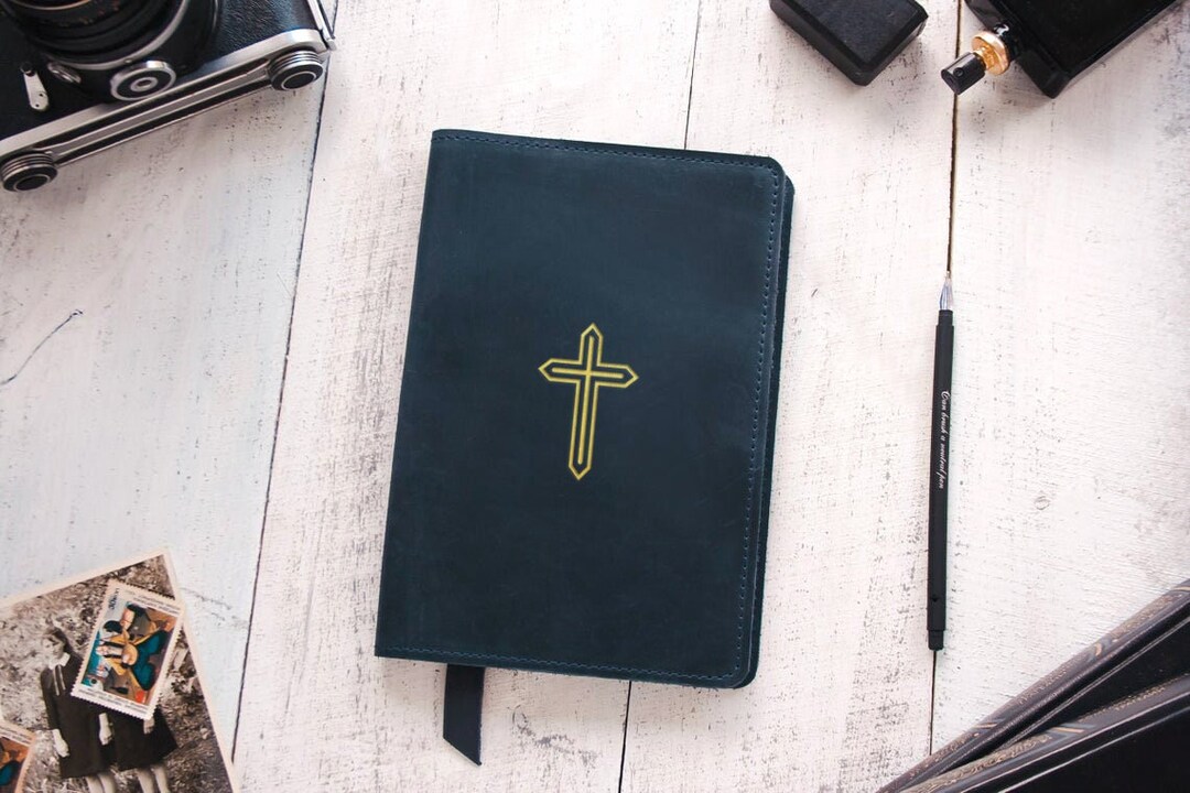 Book Cover Custom,bible Cover Monogram,leather Bible Cover Black ...