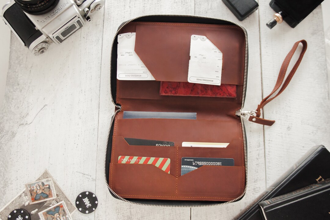 Travel Wallet Organizer,passport Holder With Zipper,passport Wallet ...