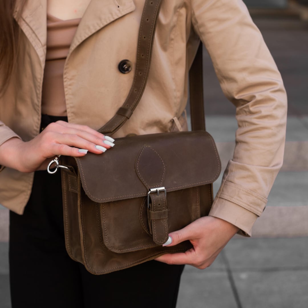 Leather Satchel Bag, Brown Satchel Bag Women, Small Crossbody Bag ...