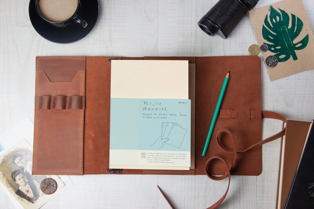 Midori Travelers Notebook Cover,midori Cover A5,planner Cover Leather ...