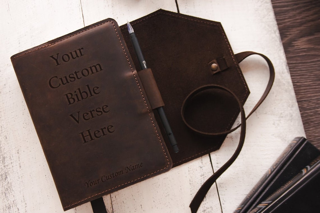 Handmade Leather Bible Cover,genuine Leather Bible Cover,custom Size ...