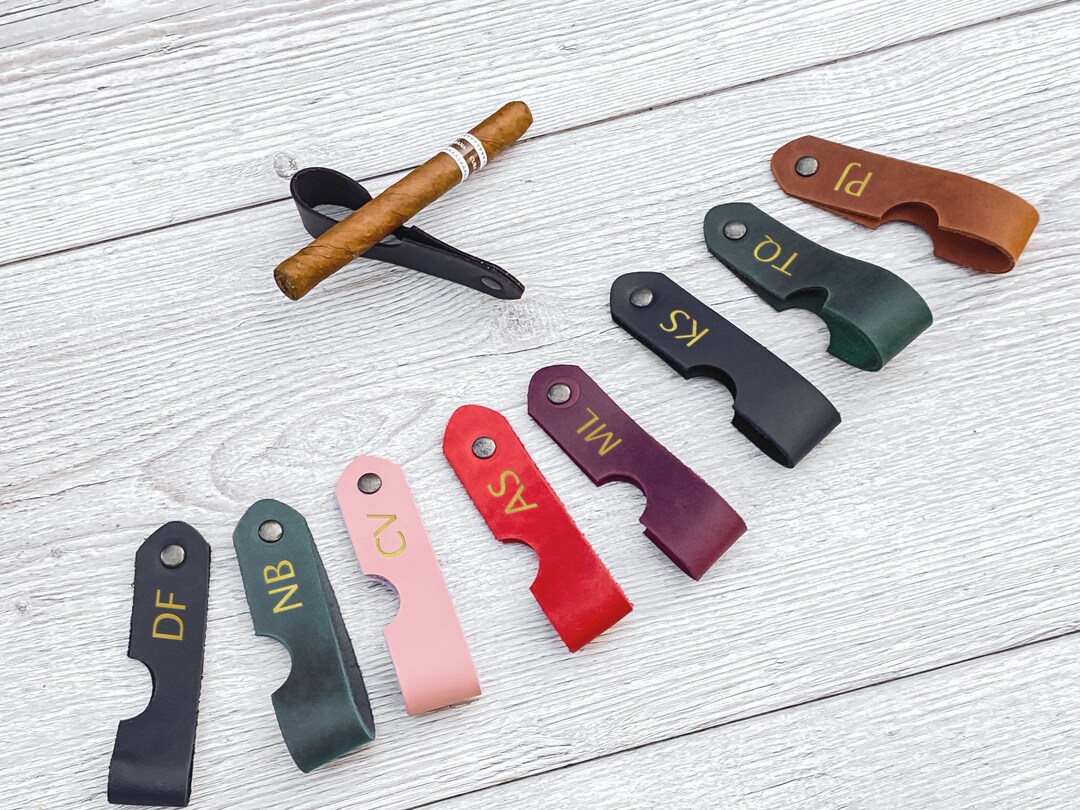 Leather Cigar Stand, Cigar Gifts, Leather Cigar Rest, Groomsmen Gifts ...