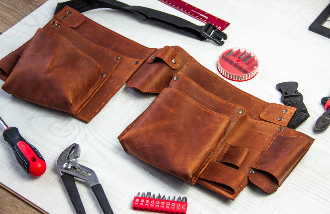 Leather Tool Belt Menleather Tool Belt Carpenterleather Tool | Etsy