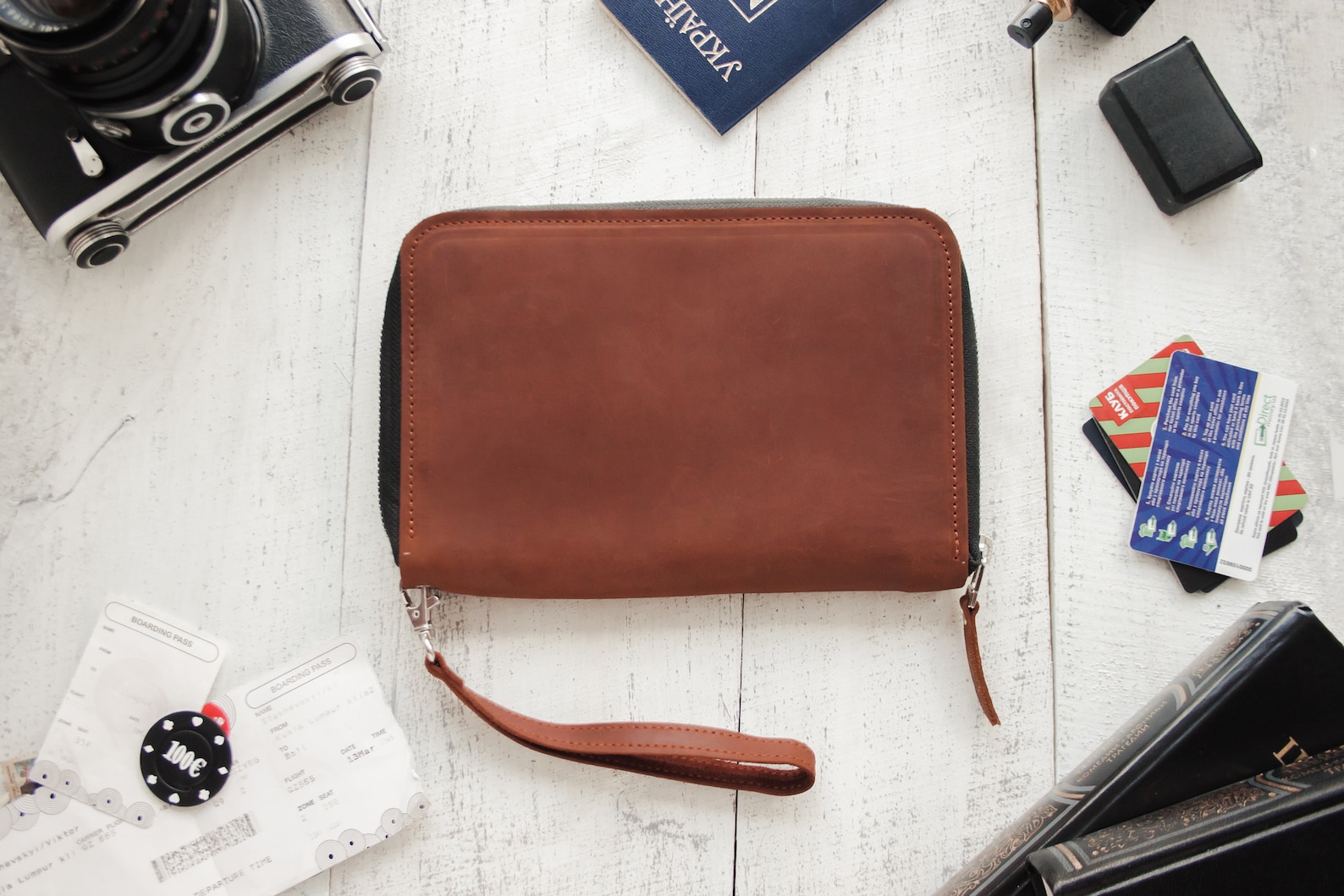 Travel wallet organizerPassport holder with zipperPassport | Etsy