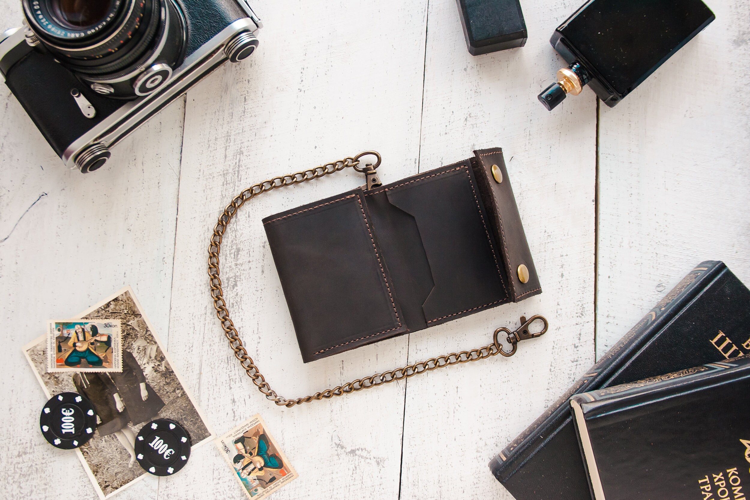 Mens Wallet With Chain Mens Chain Wallet Biker Wallet - Etsy