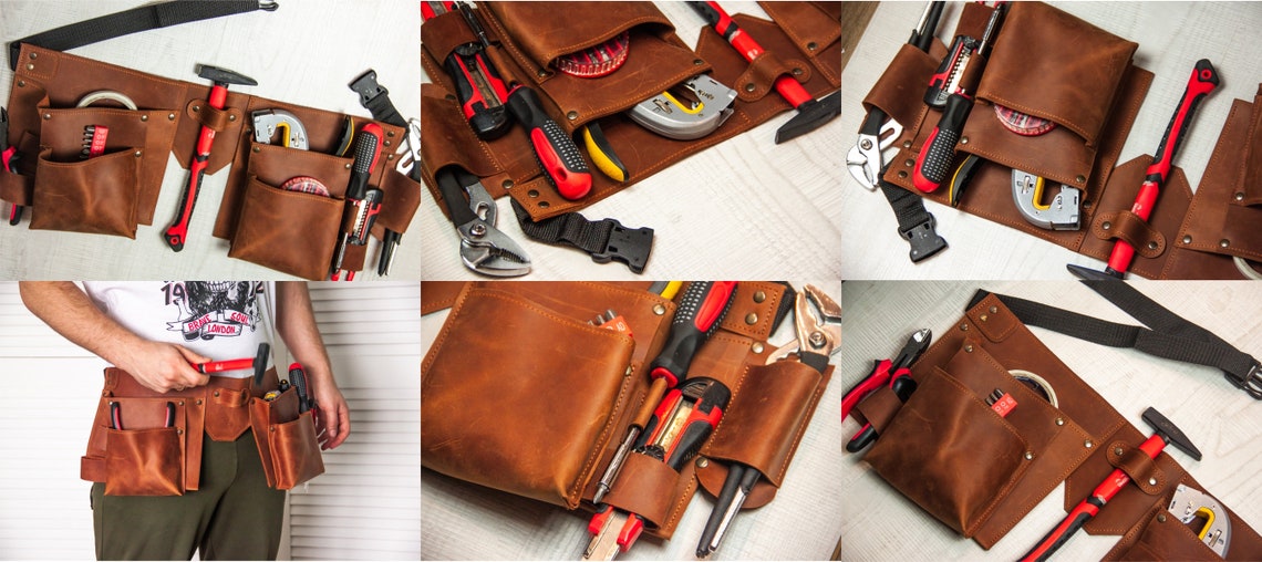 Leather Tool Belt Menleather Tool Belt Carpenterleather Tool - Etsy