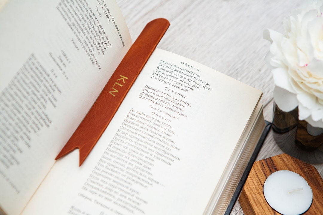 Leather Bookmark Personalized, Leather Bookmark for Teacher, Leather ...