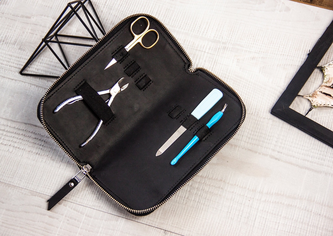 Leather Manicure Tool Case, Leather Manicure Set Case, Nail Clippers ...
