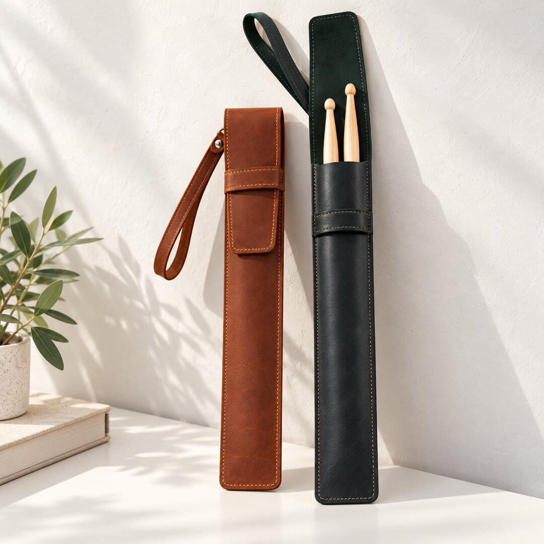 Leather Drumstick Bag, Leather Drum Stick Holder, Drumstick Case ...