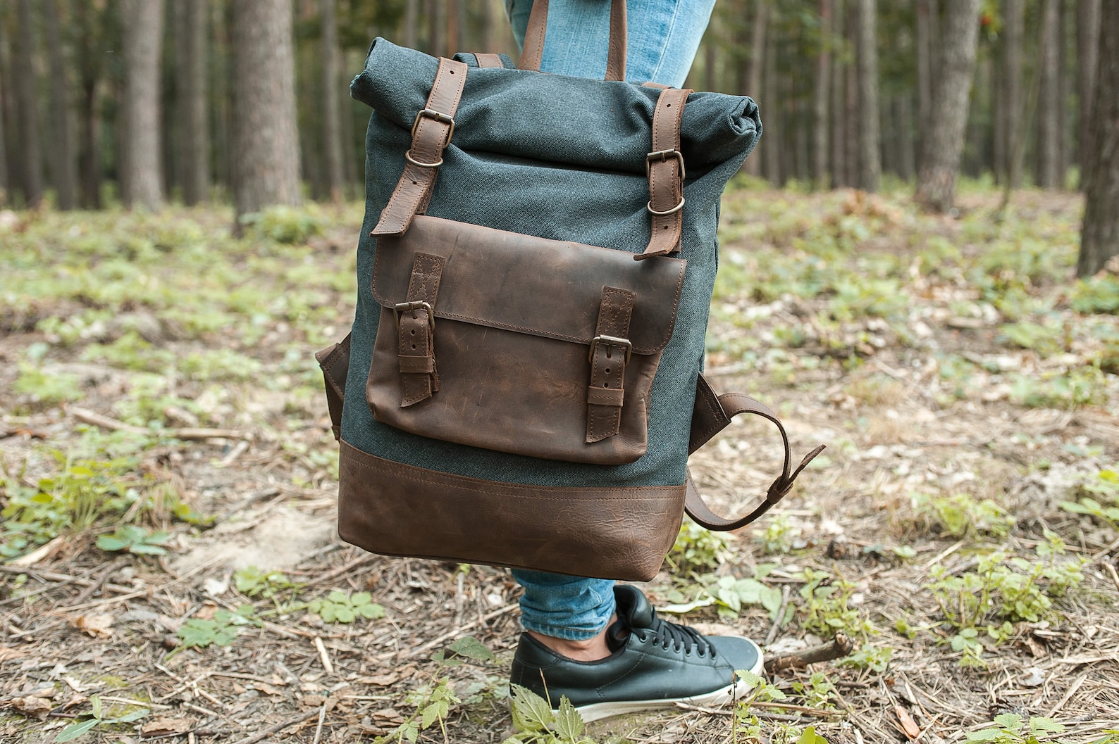 Backpack Roll Top Backpack Rucksack Gift Backpack | Etsy