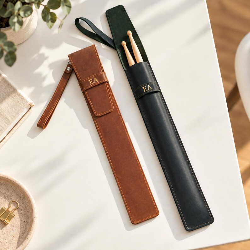 Leather Drumstick Bag, Leather Drum Stick Holder, Drumstick Case ...