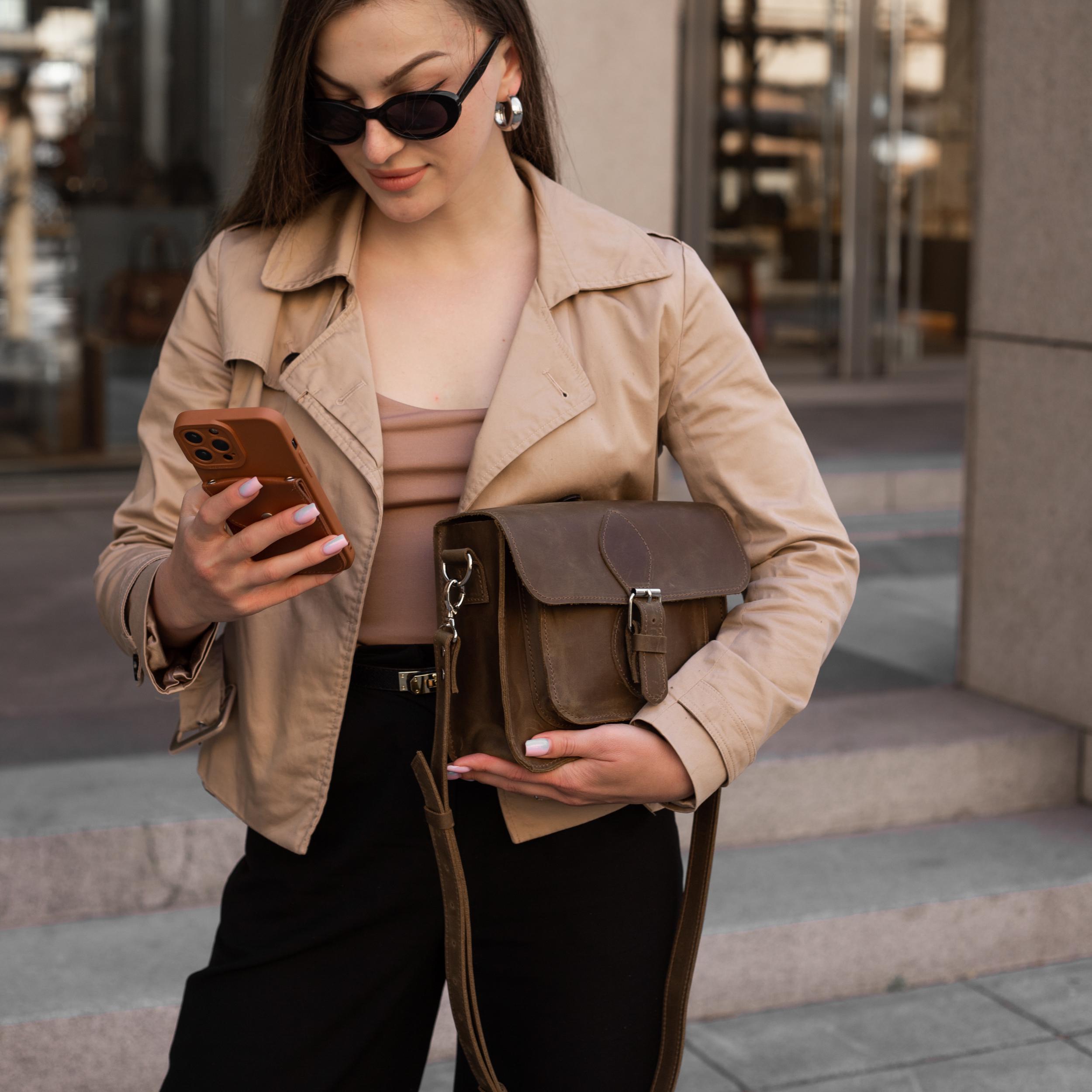 Leather Satchel Bag, Brown Satchel Bag Women, Small Crossbody Bag ...