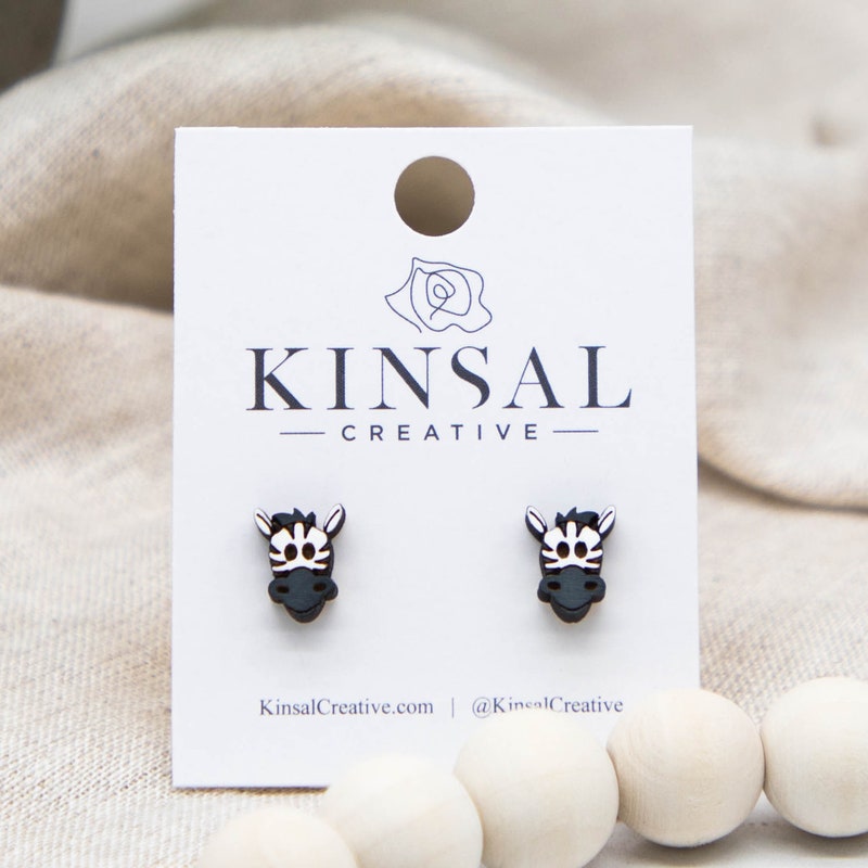 Zebra Stud Earrings - Etsy