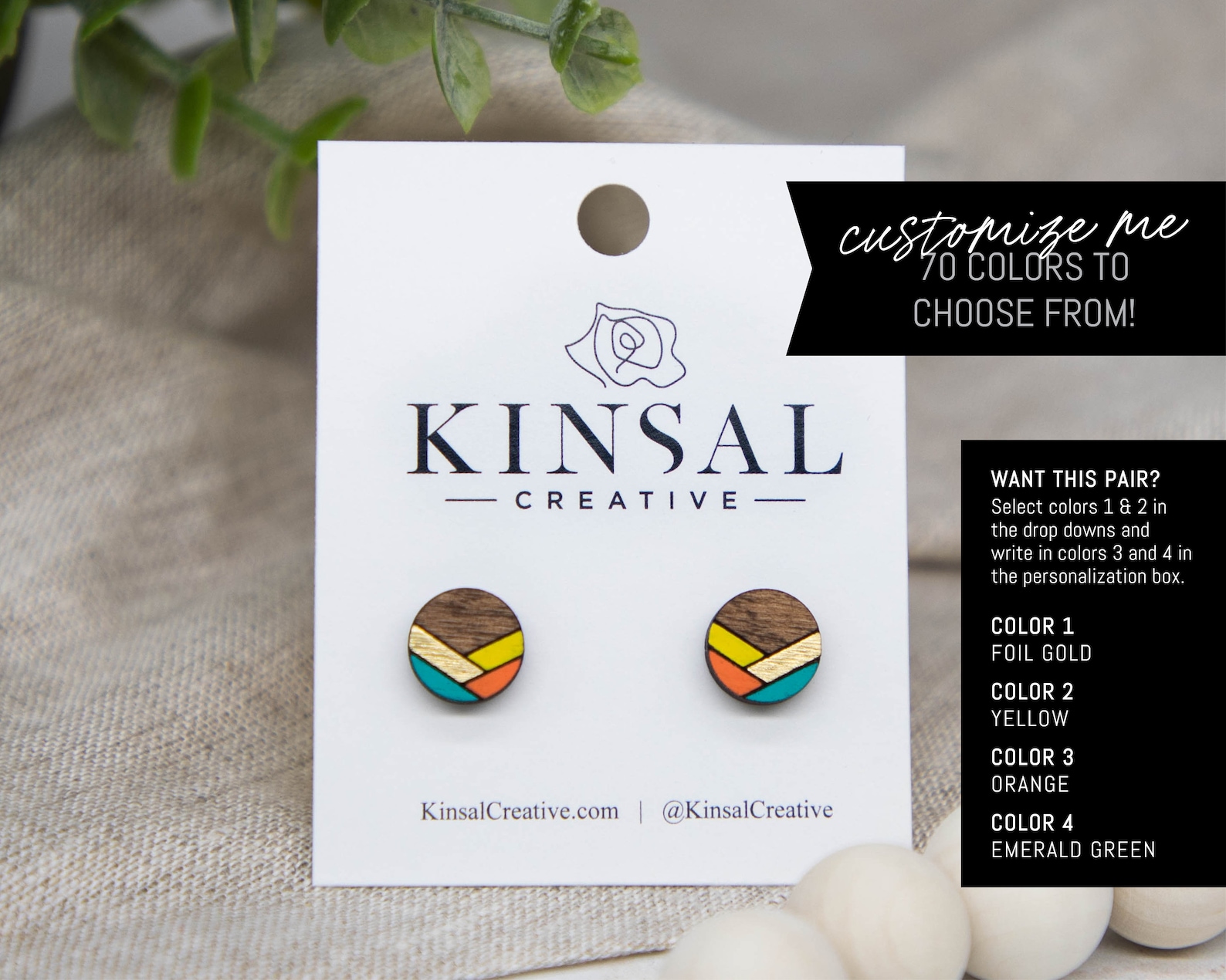 Circle Hatch CUSTOMIZABLE Wood Stud Earring Stud Earrings - Etsy