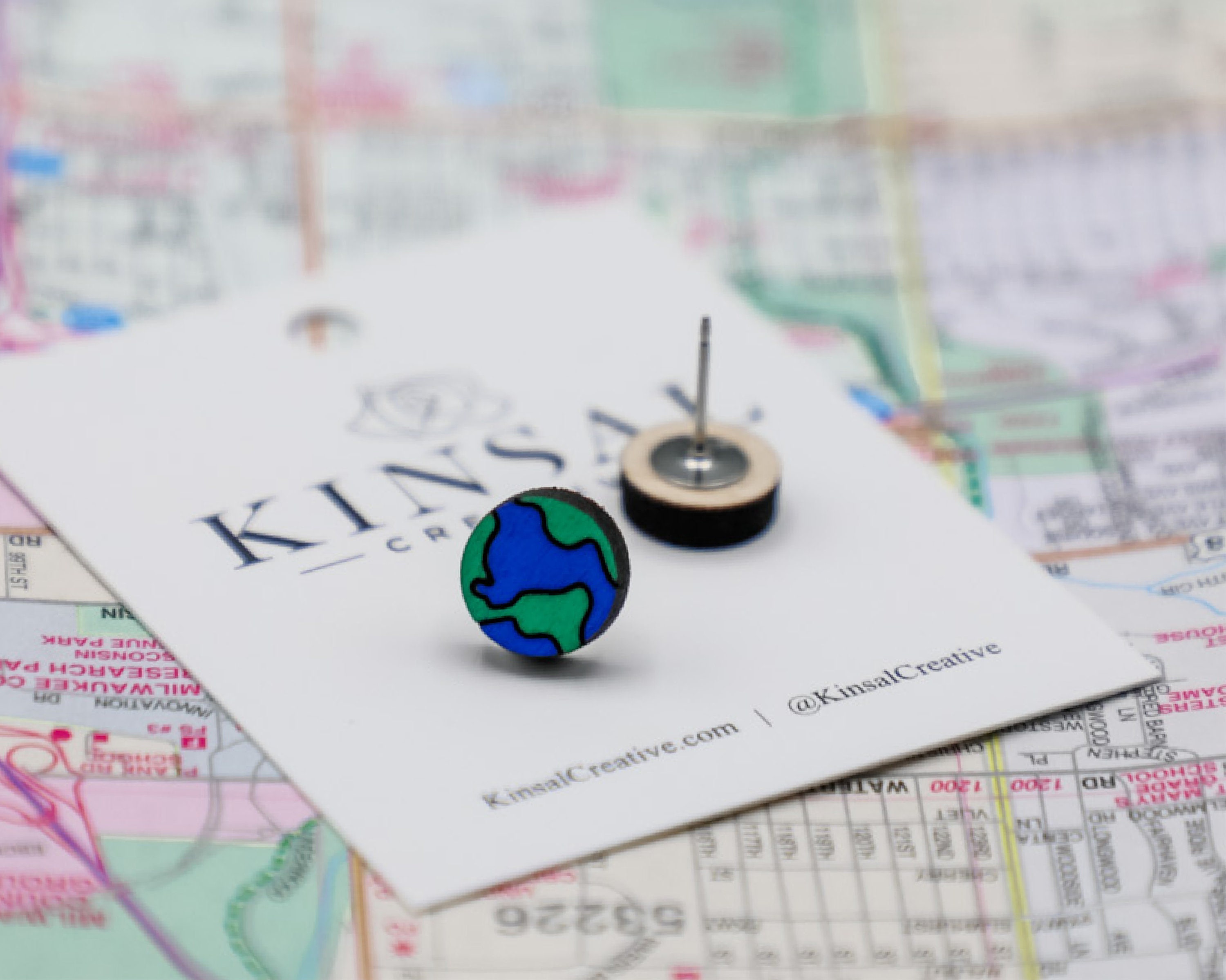 Earth Wood Studs Stud Earrings Stud Earrings Wooden Stud | Etsy