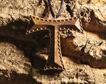 Wooden Tau Cross Necklace - Etsy