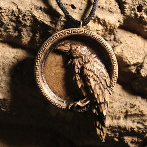 Raven Pendant: Animal Lover Gift, Natural Beechwood - Etsy