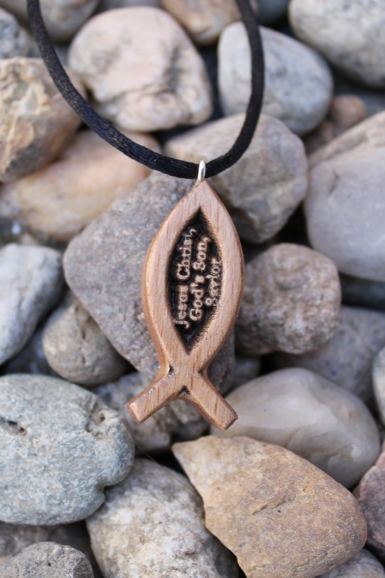 Jesus Christ Ichthus God's Son Cross Savior Pendant - Etsy