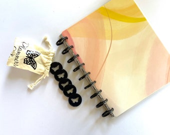 Black Customizable Planner Binding Discs Ideal for Bullet Journals or ...