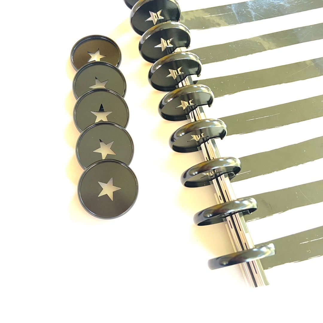 Black Star Customizable Planner Binding Discs - Ideal for Bullet ...