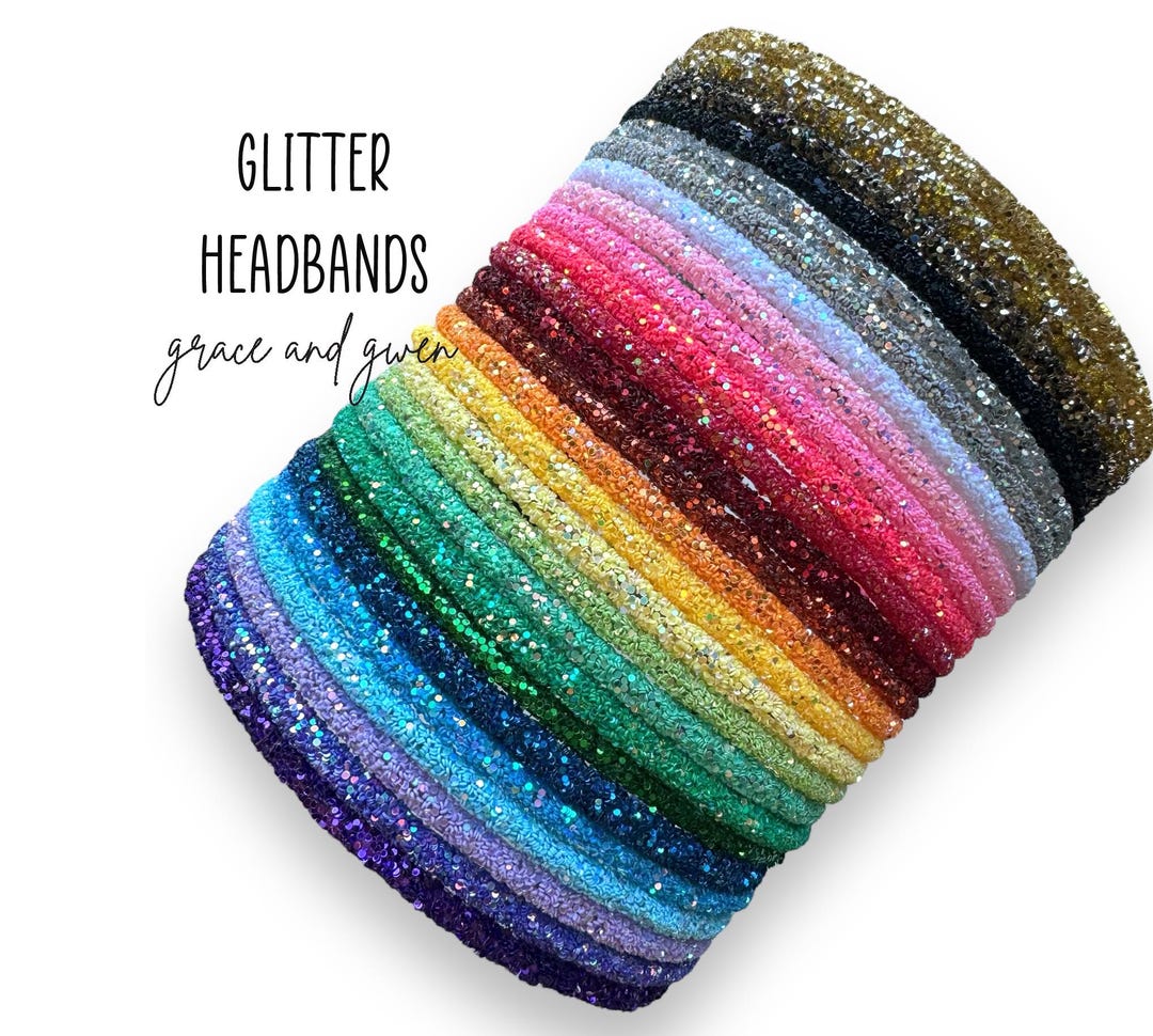 Chunky Iridescent Glitter Headbands | Glitter Headbands | Girl's ...