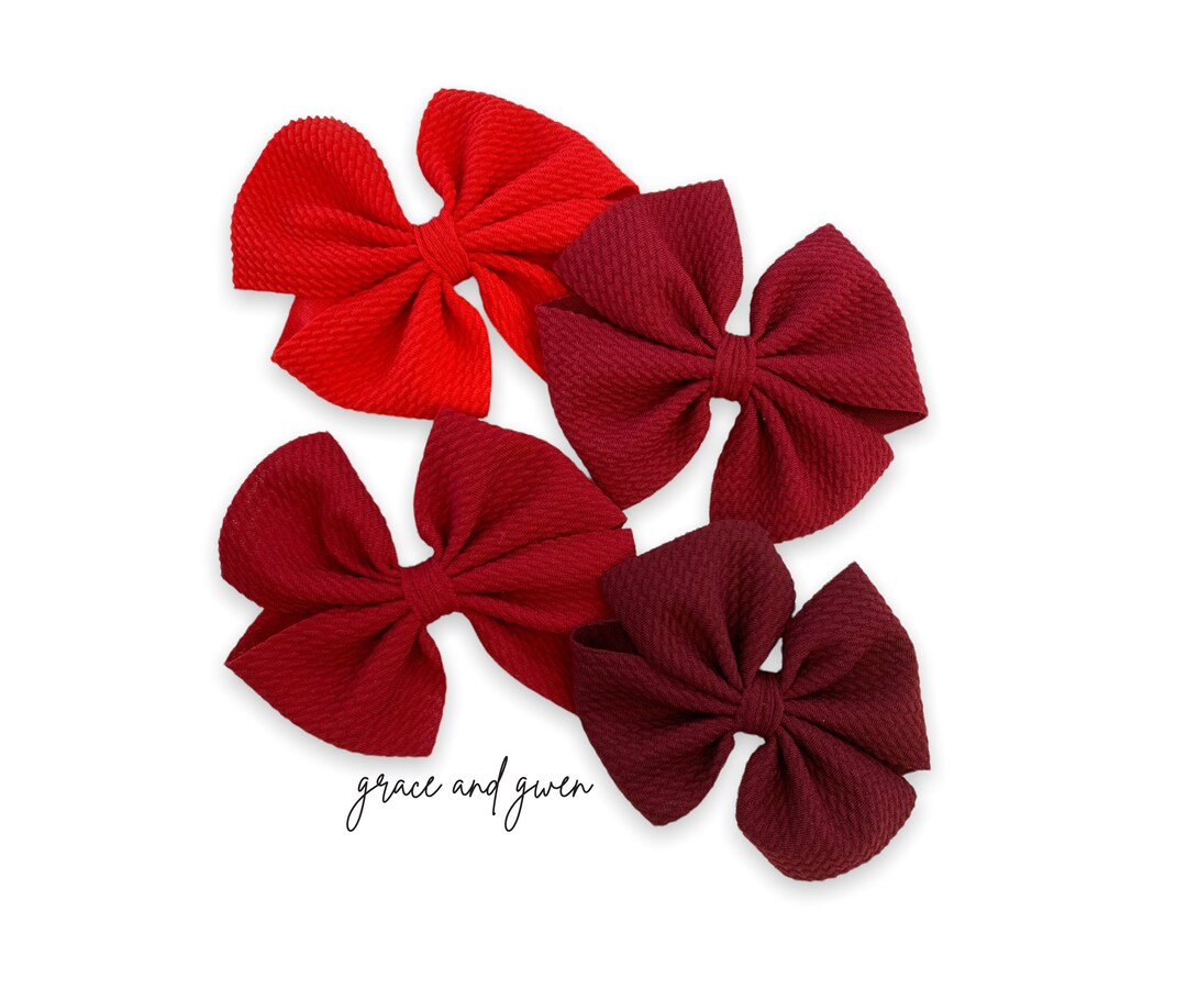 Red Liverpool Pinwheel Bows | Hair Bows for Girls | Baby Bows and ...