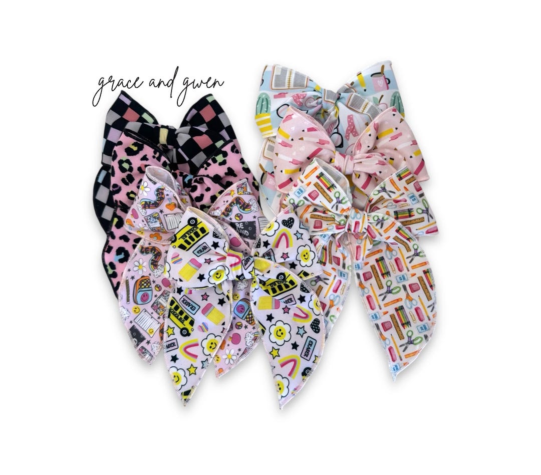 Pink Back to School Gwen Bows | Sailor Hair Bows | Toddler Bow | Bows ...