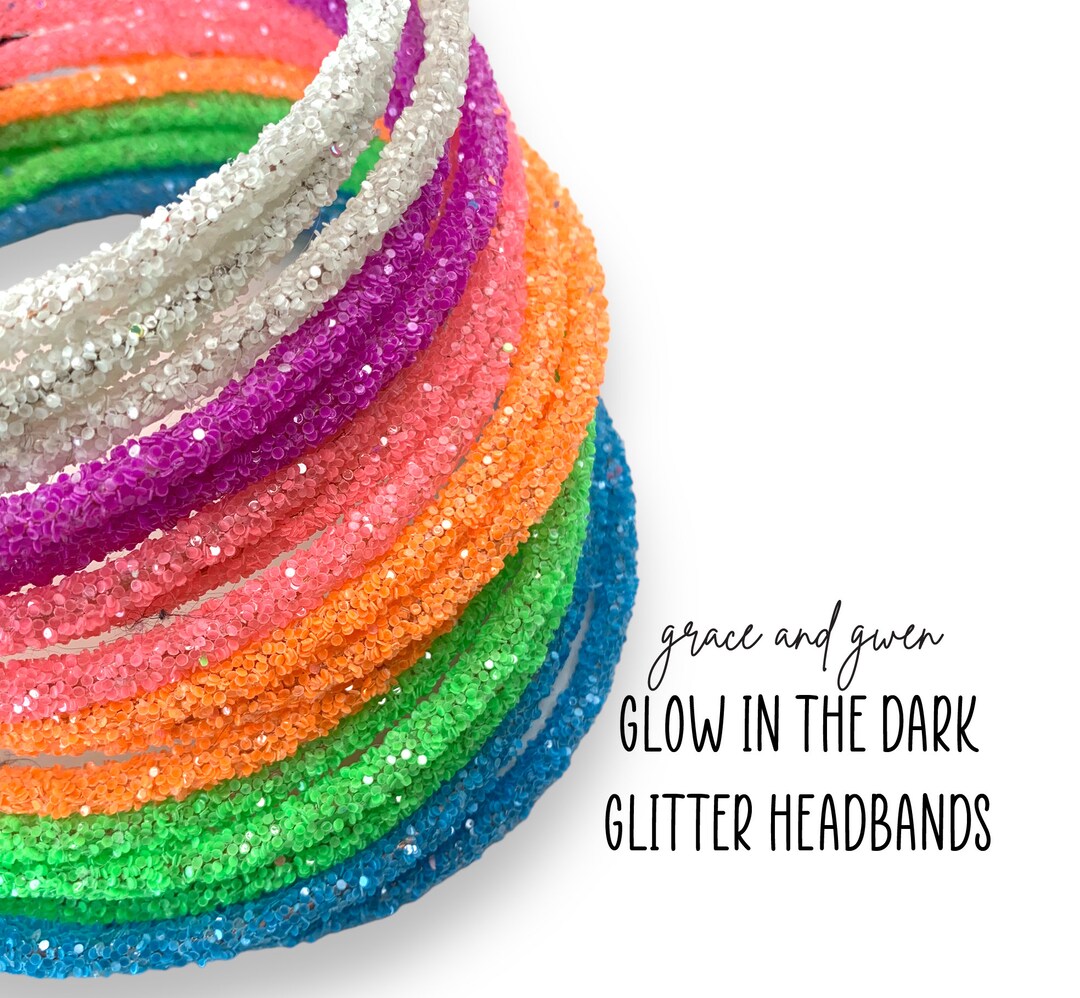 Glow in the Dark Glitter Headbands | Glitter Headbands | Girl's ...