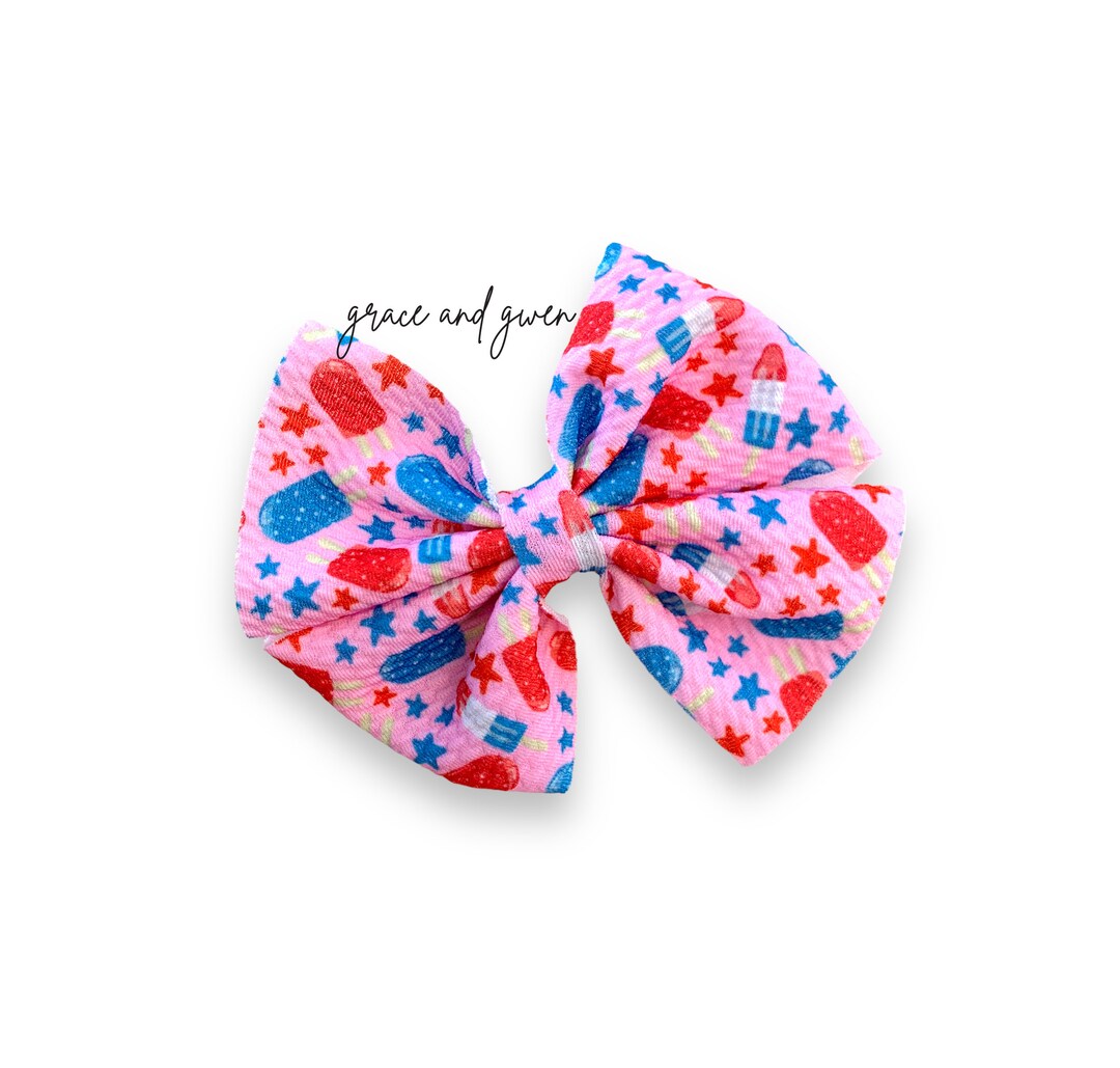 Pink July 4th Independence Liverpool Pinwheel Bow | Hair Bows for Girls ...