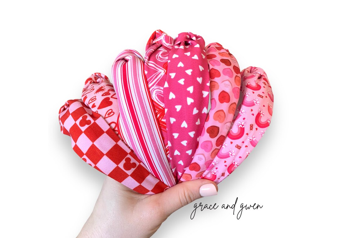 Valentine's Day Rainbow Headbands| Knotted Headbands | Girl's Headbands ...